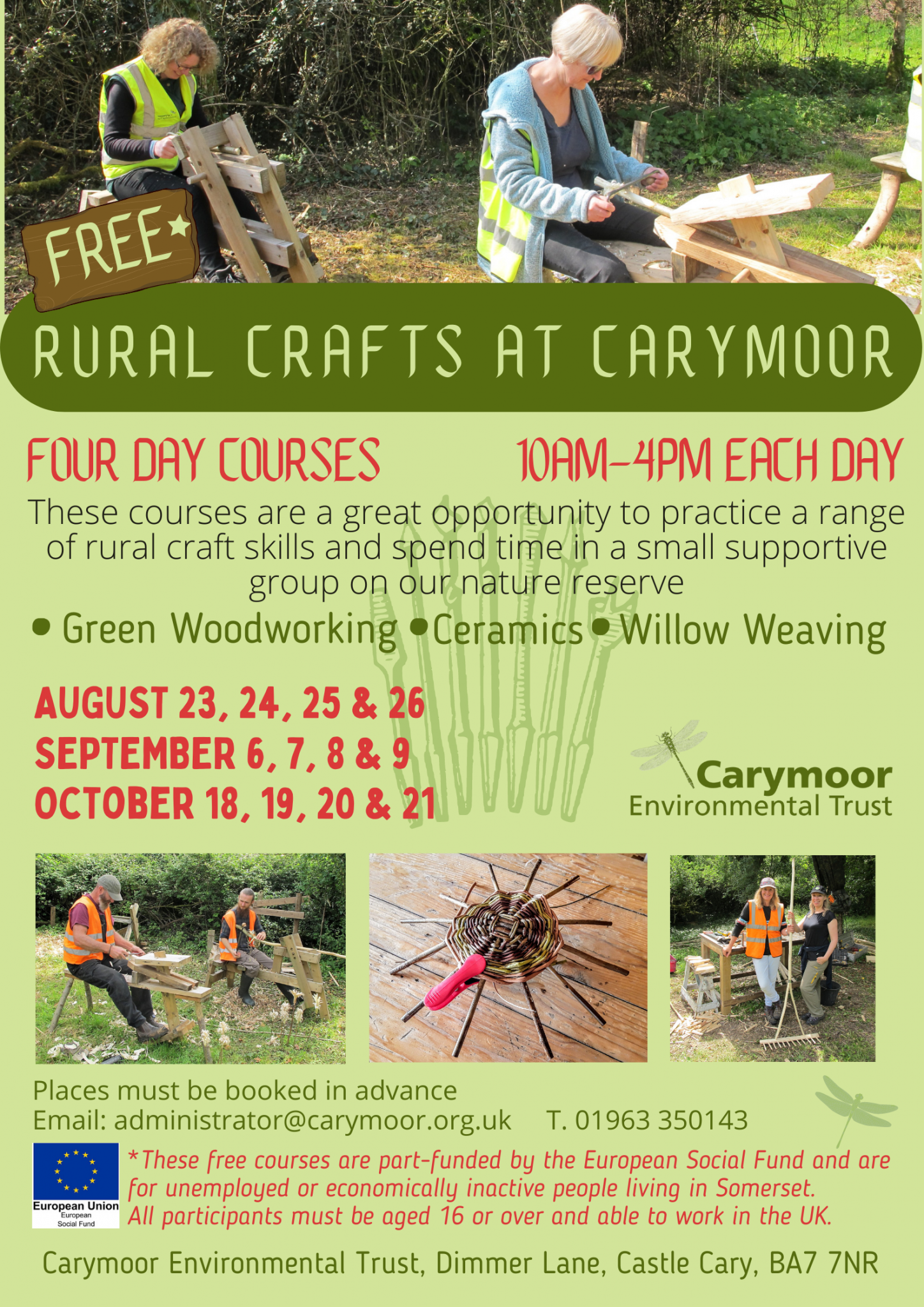 Rural Crafts at Carymoor: Course 3 - Get outside in Somerset